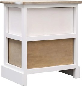 vidaXL Noční stolek 38 x 28 x 45 cm dřevo pavlovnie [284054] Barva: Bílo-šedá