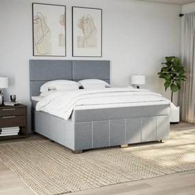 Box spring postel s matrací světle šedá 180 x 200 cm textil 3294040
