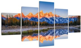 Obraz zasněžených horských štítů (125x70 cm)