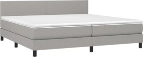 Box spring postel s matrací světle šedá 200 x 200 cm textil 3139921