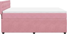 Box spring postel s matrací růžová 160x200 cm samet 3290099
