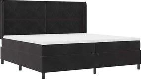 Postel s boxspringem s čelo Černá 200 x 200 cm samet 3342082