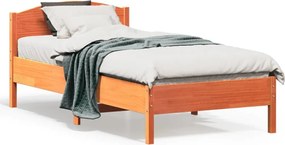 vidaXL Rám postele s čelem voskově 75 x 190 cm masivní borovice [842626] Barva: Hnědá