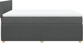 Box spring postel s matrací tmavě šedá 160x200 cm textil 3289808