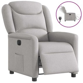 Elektrické polohovací křeslo obláčkově šedé textil 3303183