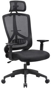 SONGMICS Ergonomická kancelářská židle s bederní opěrkou, židle k psacímu stolu, černá