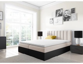 Kontinentální postel Figo, Rozměr postele: 200 x 200 cm, Barva:: ekokůže Soft 011 (černá) + Ikar 1