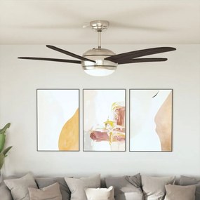 vidaXL Marketos Ozdobný stropní ventilátor se světlem 128 cm hnědý