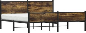 Kovový rám postele bez matrace kouřový dub 183 x 213 cm 3301388