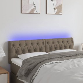Čelo postele s LED taupe 160 x 7 x 78/88 cm textil