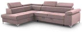IDZ Rohová sedačka MADRID - 280 x 205 cm Barva látky: Růžová (Vena 10), Roh sedačky: Levý