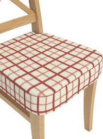 Sedák na židli IKEA Ingolf barva červená látka vzorované