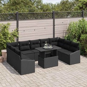 Set pohovek 10 ks Černá polyratan 3349069
