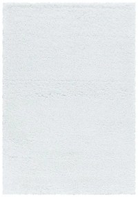 Kusový koberec Fluffy shaggy 3500 white Kruh průměr 120 cm