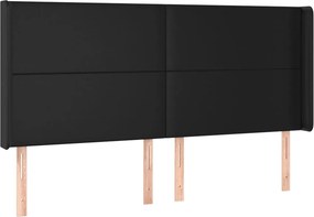 Box spring postel s matrací a LED černá 180x200 cm umělá kůže 3139277