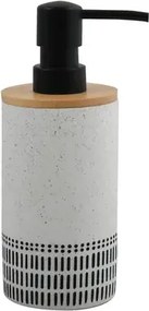 Spirella YUMA Dávkovač mýdla bílo-černý / Polyresin / Bambus / 310 ml