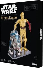 Metal Earth 3D puzzle Star Wars: R2D2 a C-3PO / deluxe set / 130 dílků