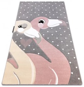 Dywany Łuszczów Dětský kusový koberec Petit Flamingos hearts grey - 200x290 cm