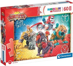 Clementoni - Puzzle Gormiti: Bojovníci čtyř živlů MAXI 60 dílků