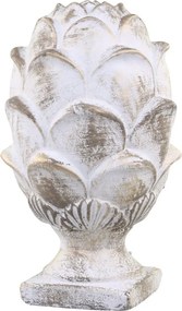 Bílo - zlatá antik cementová dekorace šiška Vittel - 15*24cm
