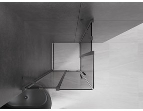 Mexen Velar Duo, sprchový kout s posuvnými dveřmi 100 x 100 cm, 8mm šedé sklo, broušený grafit, 871-100-100-42-95