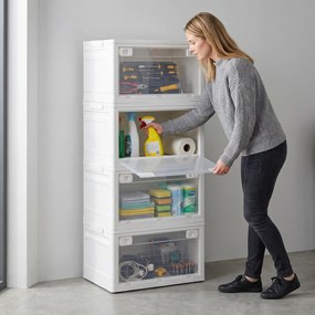 Velký skládací regálový box XXL 94 l, 660x400x358 mm, bílý