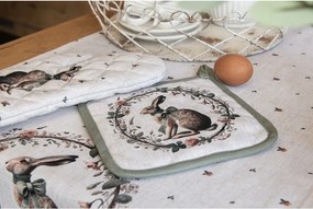 Bavlněná utěrka se zajícem Natural Linen Easter - 50*70 cm