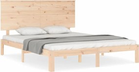Rám postele s čelem King Size masivní dřevo 3193666