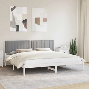 Rám postele s čalouněným čelem Světle šedá 200 x 200 cm 3405576