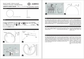 AMBIENTE kulaté zrcadlo do koupelny na zeď do pokoje do ložnice do předsíně na chodbu Amirro Ø 80 cm s LED osvětlením a senzorem, IP44 411-033 411-262 411-347 4