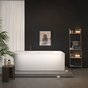 Erga Marina, rohová volně stojící vana 170x78 cm + odtoková zátka, pravá, bílá lesklá, ERG-MARINA-170078R-WH-WH