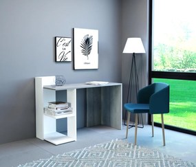 Levný PC stůl Porto 1, beton/bílý