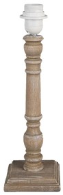 Hnědá dřevěná noha k lampě s patinou Joleen - Ø 12*39 cm