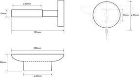 Sapho Sapho, X-STEEL mýdlenka skleněná, broušená nerez, XS802