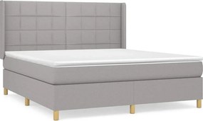 Box spring postel s matrací světle šedá 160 x 200 cm textil 3132001