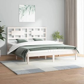 Rám postele bílý masivní borovice 140 x 200 cm