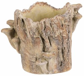 Obal betonový - pařez s houbami, 20 x 18 x 18 cm, 20 cm