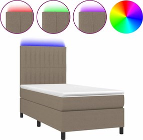 Box spring postel s matrací a LED taupe 90x200 cm textil 3135009