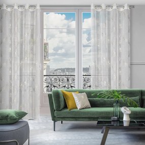 ZÁCLONA NA KROUŽČÍCH CAPRI 140X250 CM VZOROVANÁ