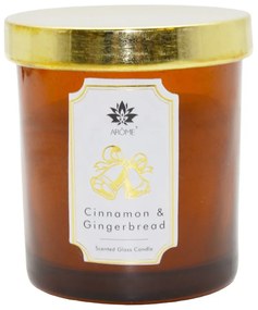 Arome Svíčka v barevném skle s víčkem, Cinnamon & Gingerbread, 125 g