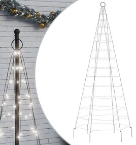 Vánoční stromek na stožár 200 studených bílých LED 180 cm