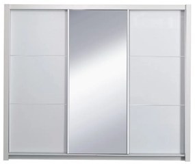 Skříň s posuvnými dveřmi, bílá / vysoký bílý lesk, ASIENA 208