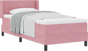 Postel s boxspringem s čelo Růžová 200 x 80 cm samet 3341443