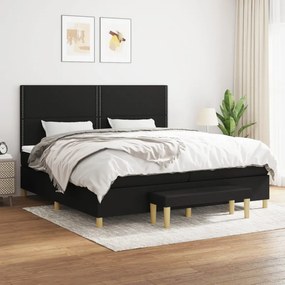 Box spring postel s matrací černá 200x200 cm textil 3137103
