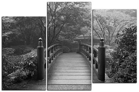 Obraz na plátně - Dřevěný most v podzimní zahradě 1186QD (105x70 cm)