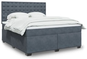 Box spring postel s matrací tmavě šedá 180x200 cm samet 3290991