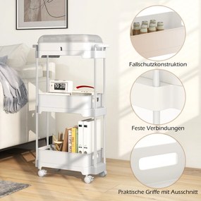 Costway 3 Tier Rolling Cart Multifunkční úložný vozík s odnímatelným krytem