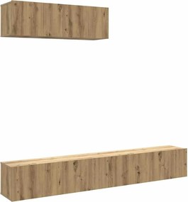 Nástěnné TV skříňky 4 ks dub artisan 100x30x30 cm kompozit 3329008