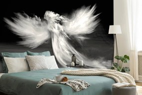 Samolepící tapeta černobílá podoba anděla v oblacích - 150x100 cm