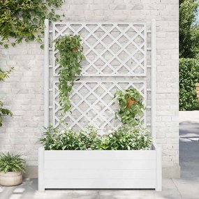 Zahradní truhlík s treláží 100 x 43 x 142 cm PP bílý 313983